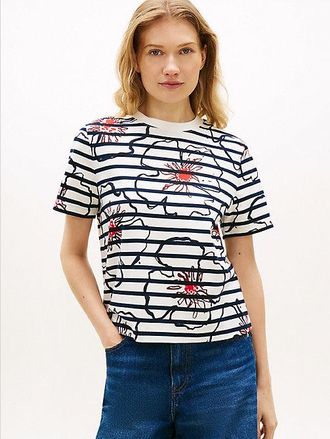 Tommy Hilfiger T-shirt en maille interlock &agrave; motif floral