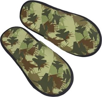 Generic Pantoufles En Coton Camouflage Vert Pour Avions Cozy Pantoufles De Voyage Doux Chaussons DInt&eacute;rieur Pour Invit&eacute; Femmes Int&eacute;rieur L