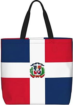 Generic Sac Fourre-Tout Drapeau De La R&eacute;publique Dominicaine Sac &Agrave; Bandouli&egrave;re En Toile Avec Poign&eacute;es Personnaliser Sacs &Agrave; Main, Pour Tous Les Jours, Burea, &Eacute;