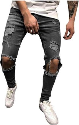 Generic Jean Homme Jeans Homme Pantalon Homme Slim D&eacute;chir&eacute; D&eacute;contract&eacute; - Jean Tendance pour Tenues Quotidiennes Et Sorties Urbaines Styl&eacute;es