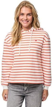 Pieces Pieces Hoodie Pcchilli Ls Sweat à Capuche Stripes EMB Noos BC, Cloud Dancer, M Femme