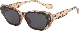 Generic Lunettes de soleil rectangulaires à monture pour homme et femme Polygone Vintage Lunettes de soleil pour hommes Lunettes de soleil anti-reflet, 3, Tai