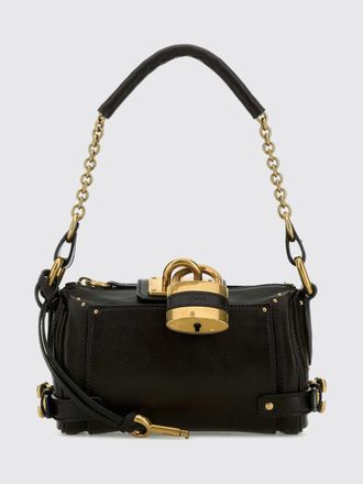 Chlo&eacute; Mini sac port&eacute; &eacute;paule Paddington en cuir grain&eacute; avec cadenas