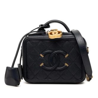 Chanel Pre-owned Filigree Vanity Case - Femme - Pre-owned - Bleu - Taille: ONE Size
