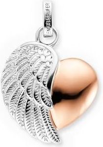 Engelsrufer Pendentif en forme daile de coeur pour femme - Bicolore - En argent sterling - Fermeture à oeillets - Sans nickel, taille unique, Argent sterling, Pas