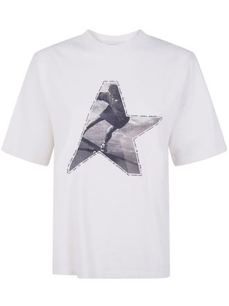 Golden Goose Journey WS Boxy T-Shirt Gauze Cotton Jersey With Print