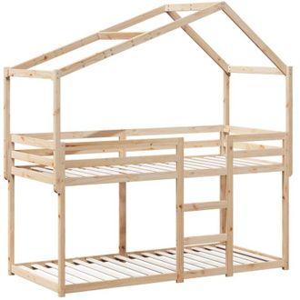 vidaXL Etagenbett mit Dach 80x200 cm Massivholz Kiefer Vidaxl 823414