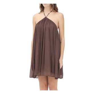 Patrizia Pepe Crepe Mini Dress - Femme - Robes - Brun - Taille: 44 FR
