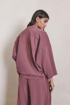 Next Sweater Angerautes Sweatshirt, Kurzgr&ouml;&szlig;e (1-tlg)
