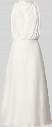 Swing Midikleid aus Satin mit Stehkragen