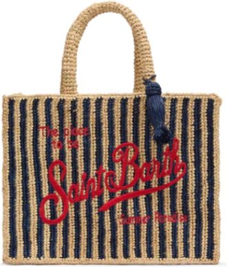 MC2 Saint Barth Femme, Sacs, Multicolore, Taille: ONE Size Sac Mini Vanity en Rafia avec Bords Effiloch&eacute;s