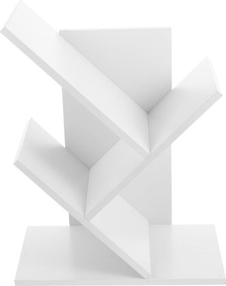 Cabilock Desktop Buch Organizer Baumform 3 Lagiges Tischregal aus Robustem Material in Elfenbeinwei&szlig; zur Aufbewahrung von B&uuml;chern Schreibwaren und Schallplatte