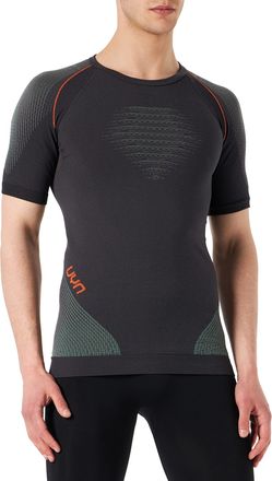 UYN Herren Evolutyion Uw Sh_sl skjorte Herren Shirt, Charcoal/Green/Orange Shiny, L-XL EU