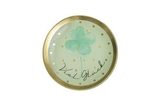 Gift Company Love Plates, Glasteller in verschiedenen Formen, Verschiedene Sprüche... zu jedem Anlass was Passendes (Viel Glück, Größe S, Mint
