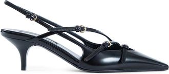 Miu Miu Brushed leather slingbacks with buckles