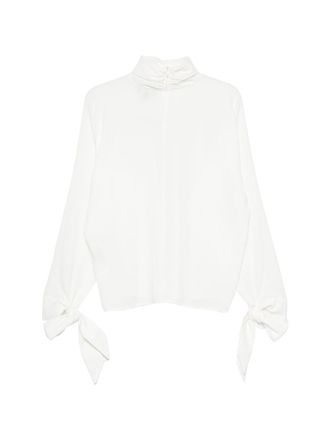 Emporio Armani Draped Collar Blouse - White