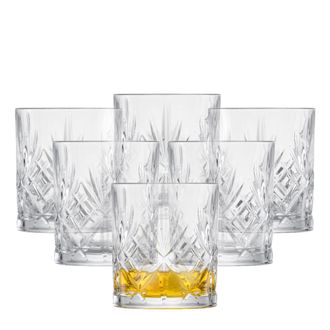 Schott Zwiesel Whiskyglas Show (6er-Set), anmutige Tumbler für Whisky mit Relieff, spülmaschinenfeste Kristallgläser (Art.-Nr. 121553)