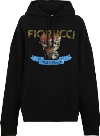 Fiorucci Femme, Sweatshirts et sweats &agrave; capuche, Noir, Taille: 38 FR Rock Cupid Relaxed Sweat &agrave; capuche