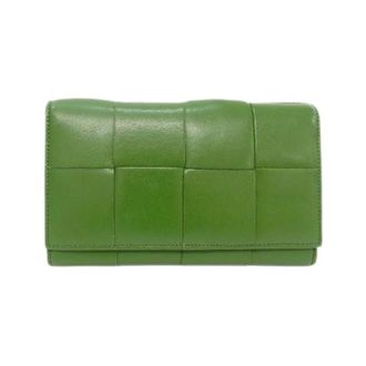 Bottega Veneta Pre-owned Portefeuille Long en Cuir de Veau - Femme - Pre-owned - Vert - Taille: ONE Size