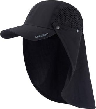 Bassdash UPF 50 + Casquette de pêche Pliable Casquette de Baseball avec Couvercle de Cou Amovible Portable pour Hommes et Femmes randonnée de Golf