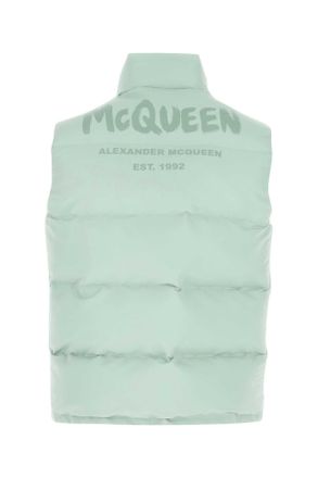 Alexander McQueen Mens Sea Green Polyester Sleeveless Padded Jacket 0913 Giubbini