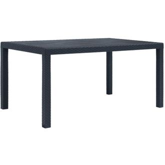 vidaXL Table de jardin Anthracite 150x90x72 cm Plastique Aspect rotin Vidaxl