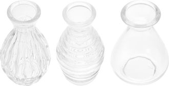 Angoily DIYEAH 3 St&uuml;ck Teiliges Glas Diffuser Flaschen Transparent Aromatherapie Duftflaschen Mini Glasvasen mit Breiter &Ouml;ffnung Wiederverwendbar Rutschfester