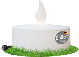 8 Seasons design Shining Tealight Ø 60 cm (Weiß), E27 Fassung inkl. Leuchtmittel in warmweiß, LED Teelicht, Dekoleuchte, Weihnachts-Deko, Winter-Deko, für außen