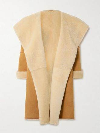 Toteme Mantel Aus Shearling - Braun
