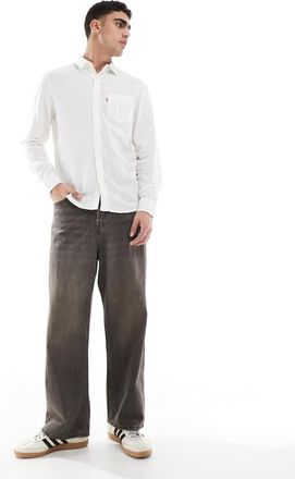 Levi's Sunset - Hemd aus Leinen-Baumwoll-Mix in Weiß mit einer Brusttasche und normalem Schnitt