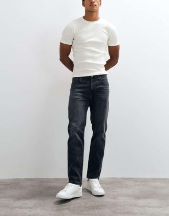 Jack & Jones Clark jean droit d&eacute;lav&eacute; noir
