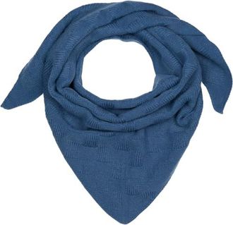 styleBREAKER Femme XXL Tricot Écharpe Triangle Unique avec motif tricoté en damier, Maxi Écharpe, Écharpe Triangle, Chiffon Chaud Hiver 01020047, couleur:Bleu jean