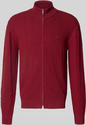 GANT Regular Fit Strickjacke aus Baumwoll-Woll-Mix Modell HERRINGBONE TEXTURE ZIP