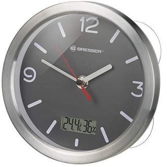Bresser Bresser Horloge pour Salle de Bain - 17 cm, Gris, 17cm