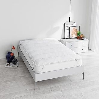 Italian Bed Linen Elegant, gesteppter Topper mit Gummib&auml;ndern, f&uuml;r Einzelbett 80 x 195 cm
