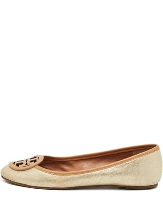 Tory Burch Louisa Ballerinas mit Logo - Silber