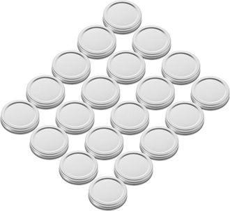 BESPORTBLE 30 St&uuml;ck Wiederverwendbare Metalldeckel aus Wei&szlig;blech 70mm Auslaufsichere Weithals Einmachdeckel mit Schraubverschluss Luftdicht f&uuml;r Mason Jars und Ei