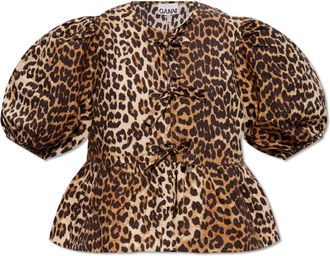 Ganni Femme, Blouses et Chemises, Beige, Taille: 36 FR Peplum Blouse