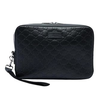 Gucci Pre-owned Embossed Leather Clutch - - Pre-owned - Herren - Schwarzk - ONE SIZE