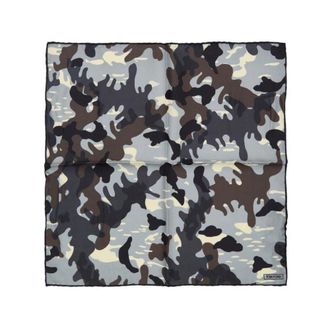 Tom Ford Hellgraues Seiden-Einstecktuch mit Camouflage-Print - - Accessories - Herren - Grau - ONE SIZE