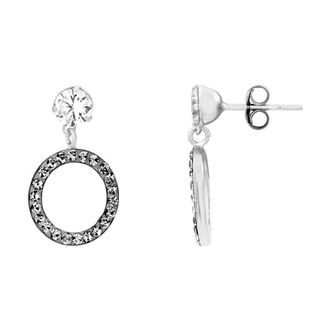 Cleor Boucles doreilles en argent 925/1000 et cristal