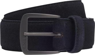 HUGO BOSS Homme, Accessoires, Bleu, Taille: 105 CM Ceinture en daim italien avec boucle en m&eacute;tal gun