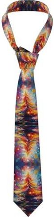 Generic Cravate Homme Impression DArbres De No&euml;l Color&eacute;s Cravate &Eacute;troite De Soie Moderne DAffaires Cravatte, Pour Remise Des Dipl&ocirc;mes, F&ecirc;te, DAffaires