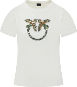 Pinko Pinko, Femme, Tops, Blanc, Taille: 42 FR Quentin T-Shirt
