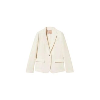 Twinset Giacca blazer in cr&ecirc;pe - - Jackets - Damen - Wei&szlig; - M