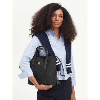 Tommy Hilfiger Rucksack Tommy Hilfiger Th Soft Nylon Tote/Backpack AW0AW19029 Schwarz