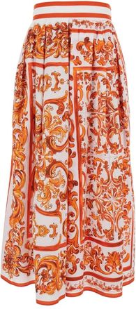 Dolce & Gabbana Femme, Jupes, Multicolore, Taille: 40 FR Maiolica Midi Skirt