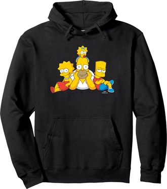 The Simpsons Homer Lisa Bart and Maggie Portrait Pullover Hoodie