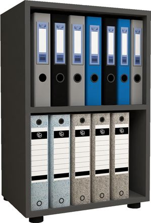 VCM Holzregal stehend | platzsparender Aktenschrank | Maße ca. H. 74 x B. 49 x T. 32 cm | Elegantes Regal | Büroregal - Ulas 2f