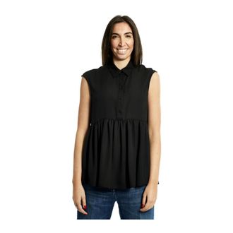 Manila Grace &Auml;rmellose Bluse - - Blouses & Shirts - Damen - Schwarzk - M